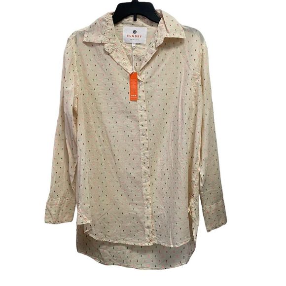 Sundry | Tops | Sundry Womens Sz Shirting Oversized Colored Dot Button ...